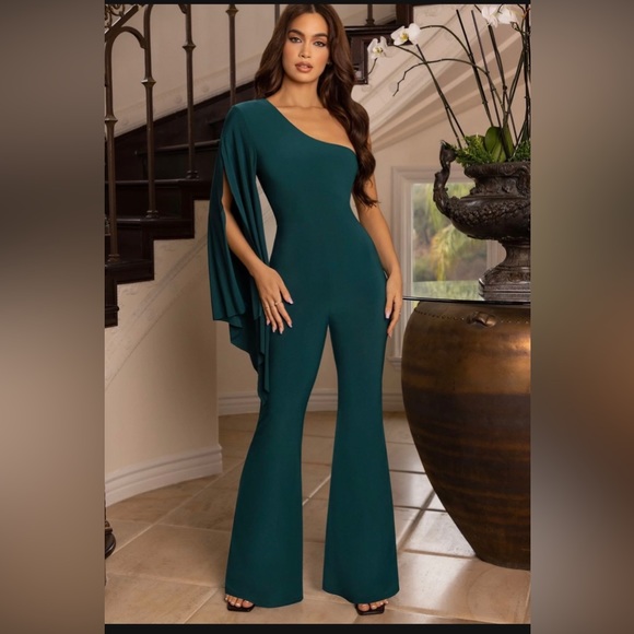 club London | Other | One Shoulder Green Jumpsuit | Poshmark